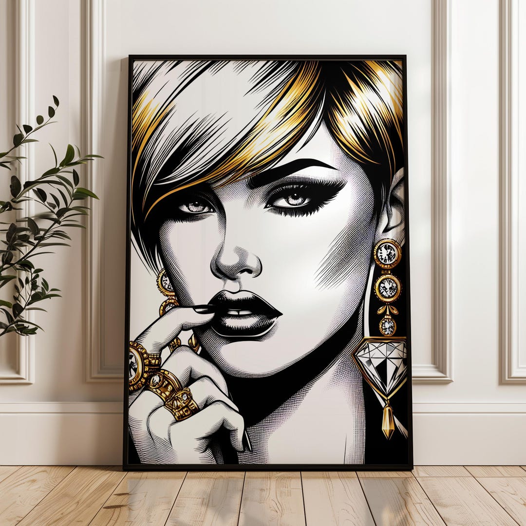 Blonde Woman Portrait: Bewitching Female Wall Art (digital Print JPG ...