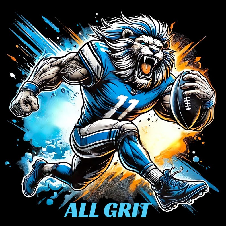 High Quality PNG JPG - American Football Graphic Art Detroit Lion ...