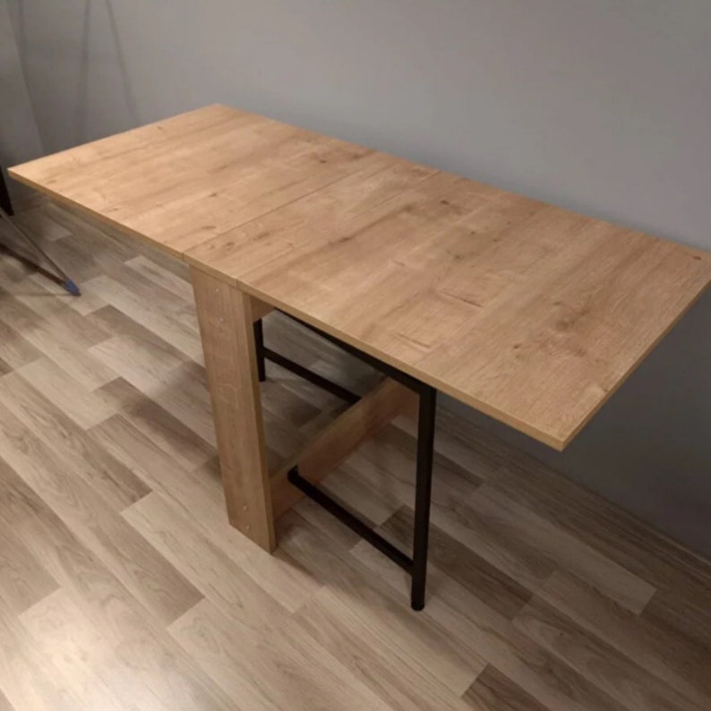 Wooden Folding Kitchen Table, Portable Folding Dining Table, Wooden ...