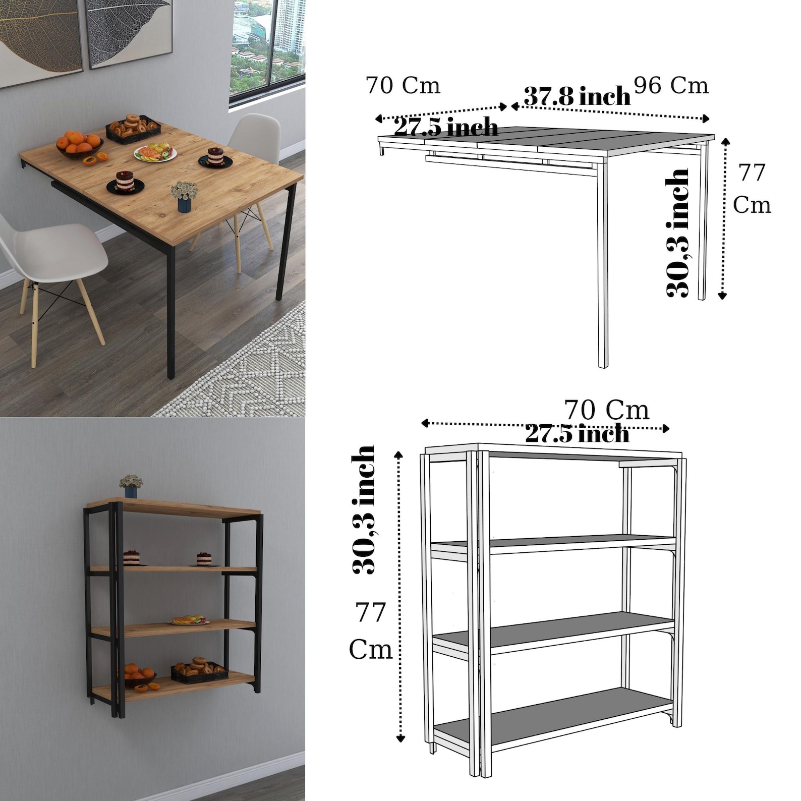 Murphy Folding Dining Table, Special Design Murphy Study Table, Wall ...
