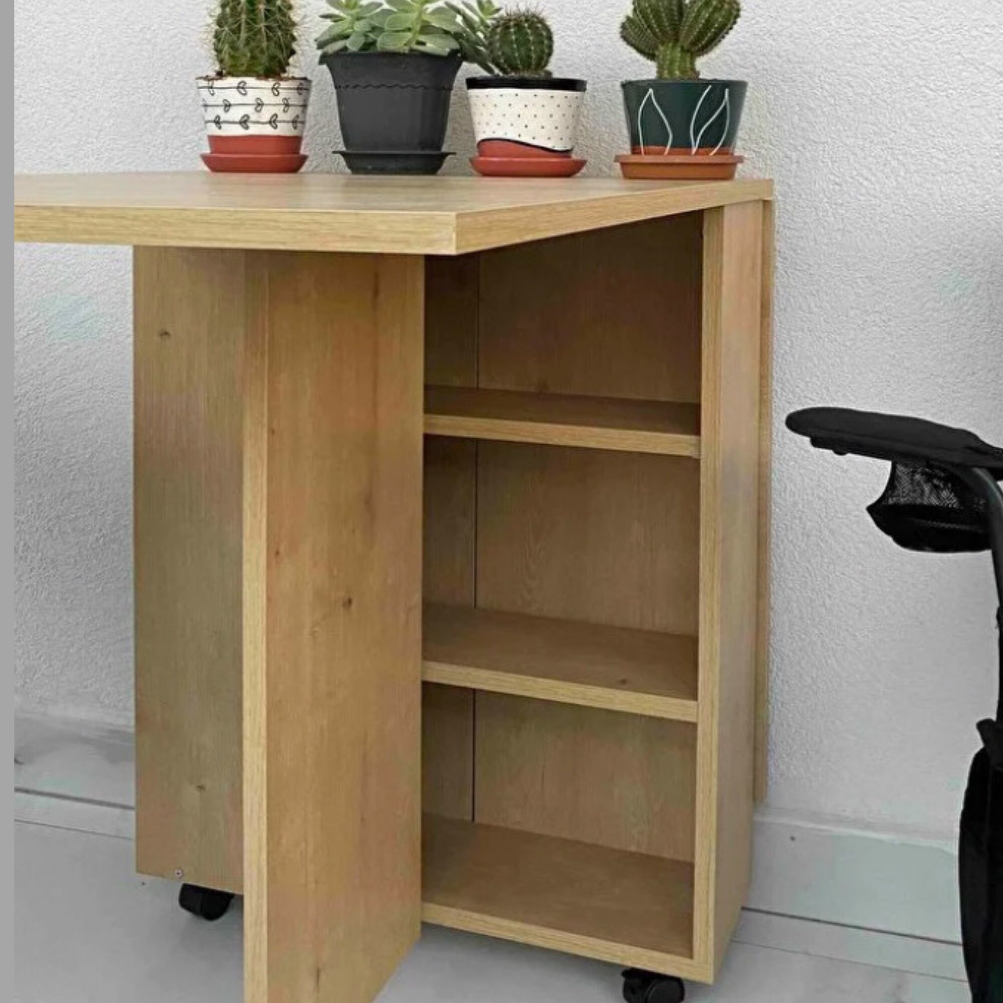 Portable Folding Dining Table on Wheels, Space-saving Kitchen Table ...