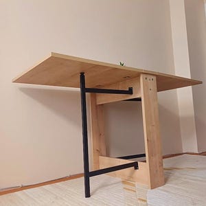 Wooden Folding Kitchen Table, Portable Folding Dining Table, Wooden ...