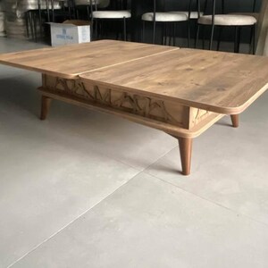 3-stage Functional Magic Coffee Table, Wheeled Smart Table, Extendable ...