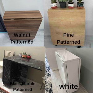 Portable Folding Dining Table on Wheels, Space-saving Kitchen Table ...