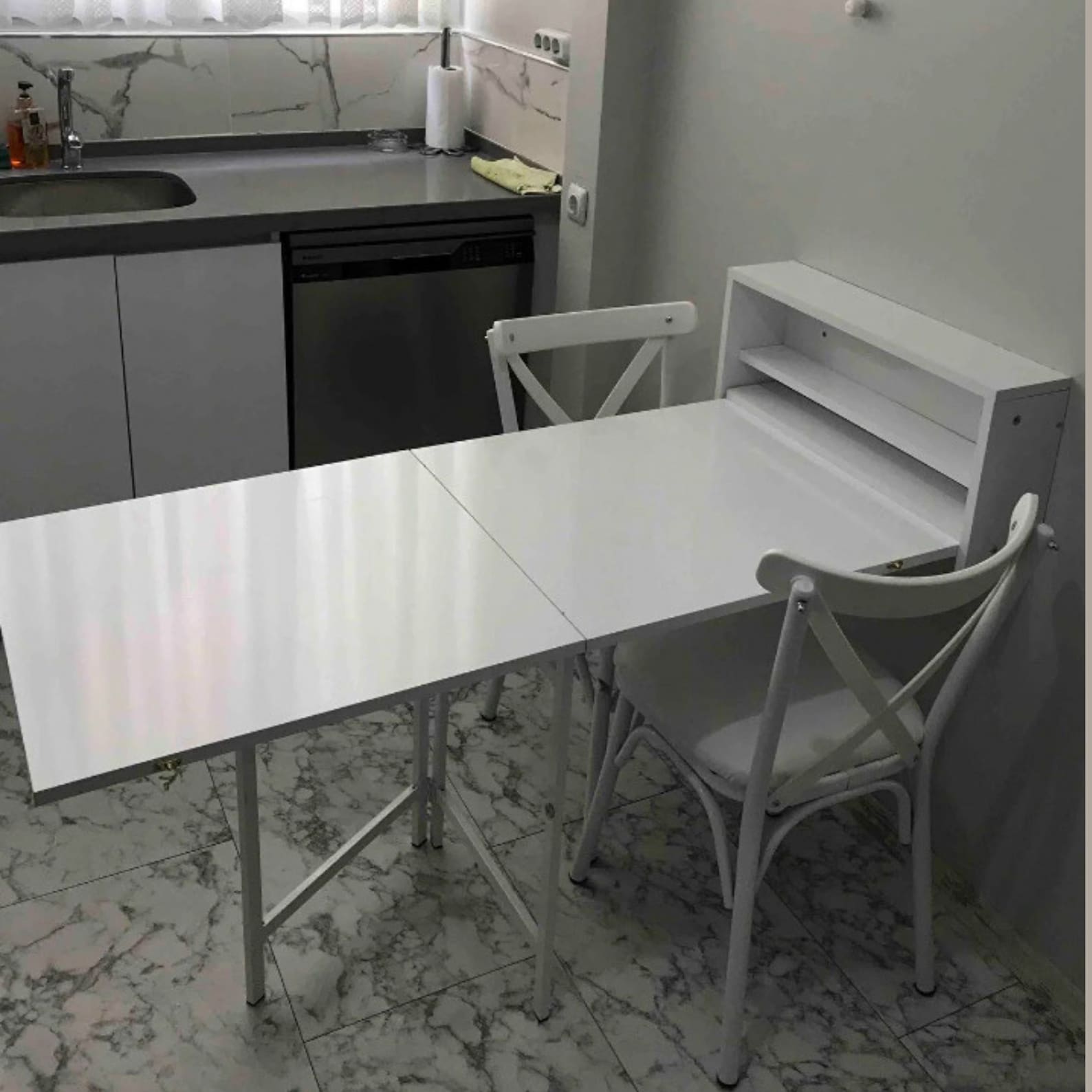 Wall Mounted Folding Smart Kitchen Table, Space-saving Practical Table ...
