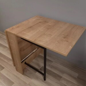 Wooden Folding Kitchen Table, Portable Folding Dining Table, Wooden ...