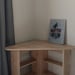 Corner Wooden Table, Space Saving Corner Table With Shelf, Corner Study ...