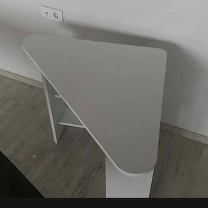 Corner Wooden Table, Space Saving Corner Table With Shelf, Corner Study ...