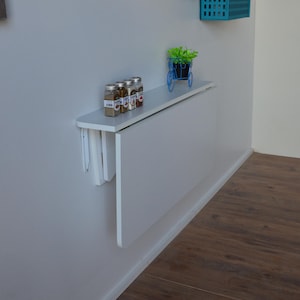Wall Mounted Folding Kitchen Table, Folding Dining Table, Small Space ...