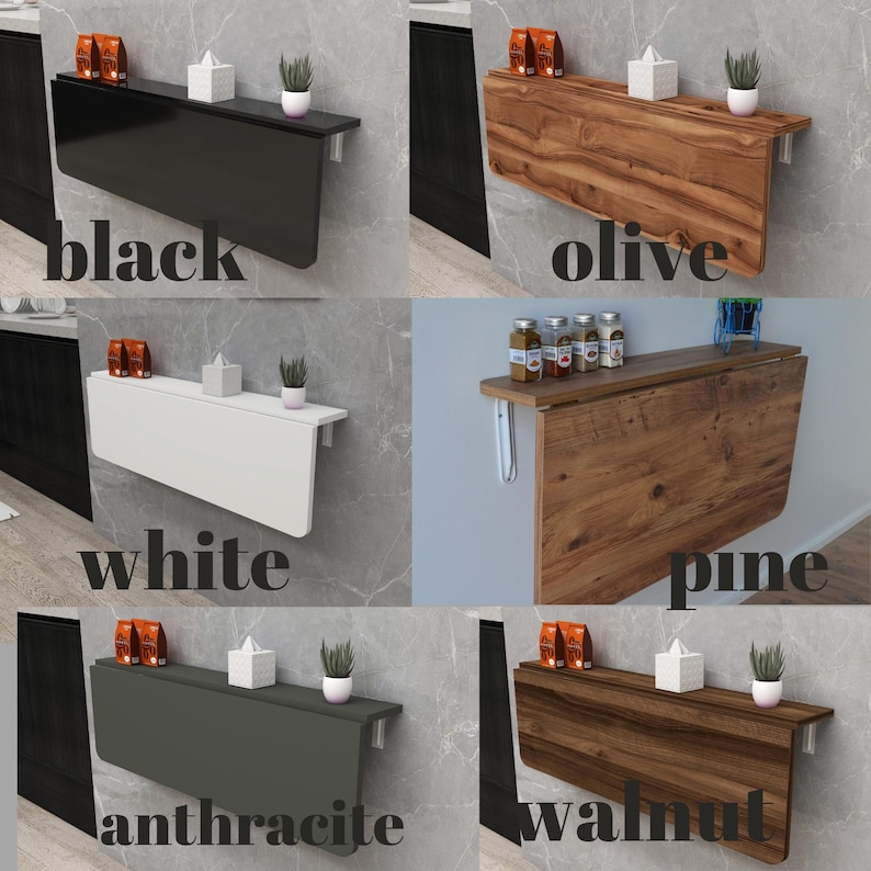 Wall Mounted Folding Kitchen Table, Folding Dining Table, Small Space ...