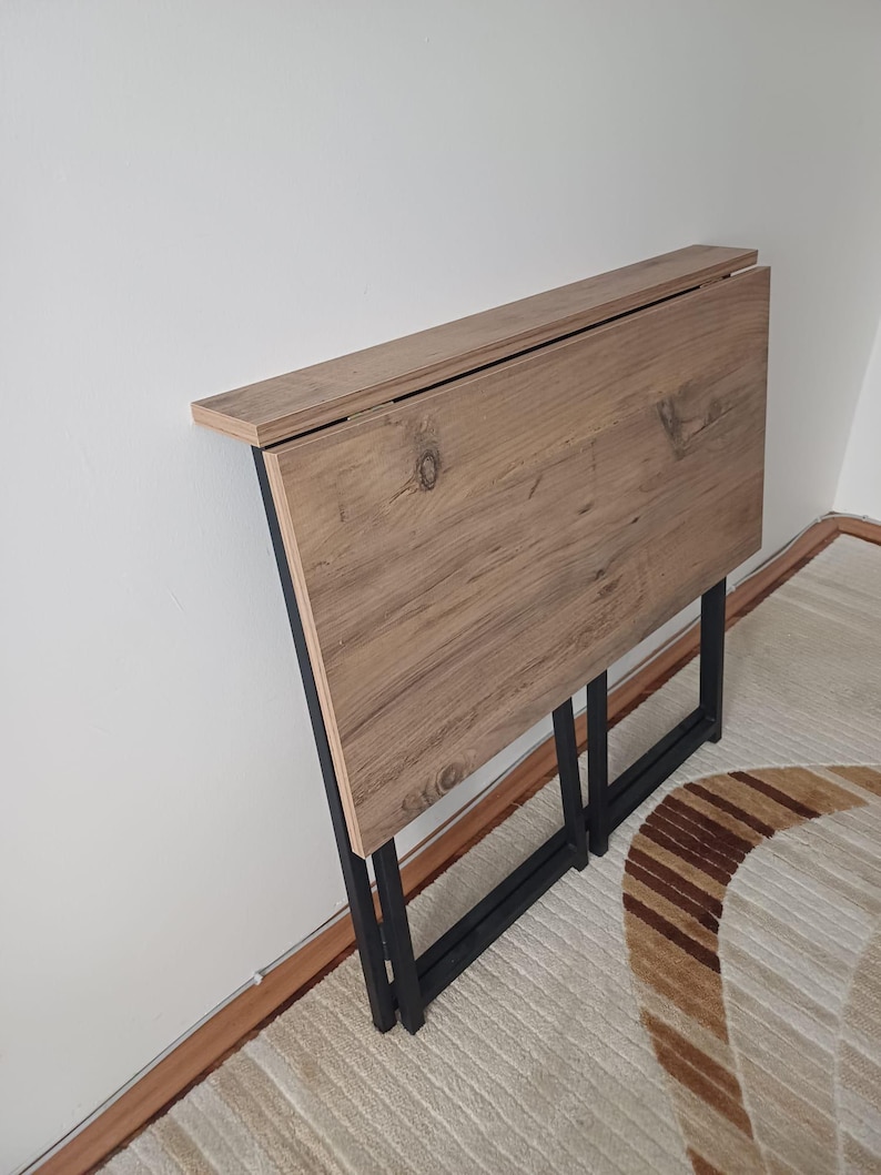 Folding Murphy Table With Portable Shelves, Metal Leg Folding Study ...