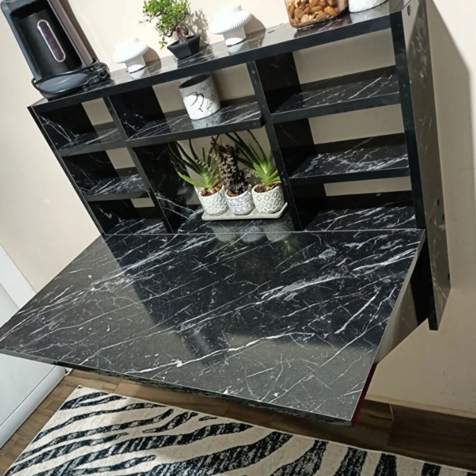 Wall Mounted Computer Desk With Folding Shelves Wooden Murphy Desk ...