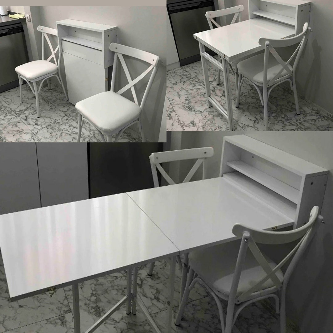 Wall Mounted Folding Smart Kitchen Table, Space-saving Practical Table ...