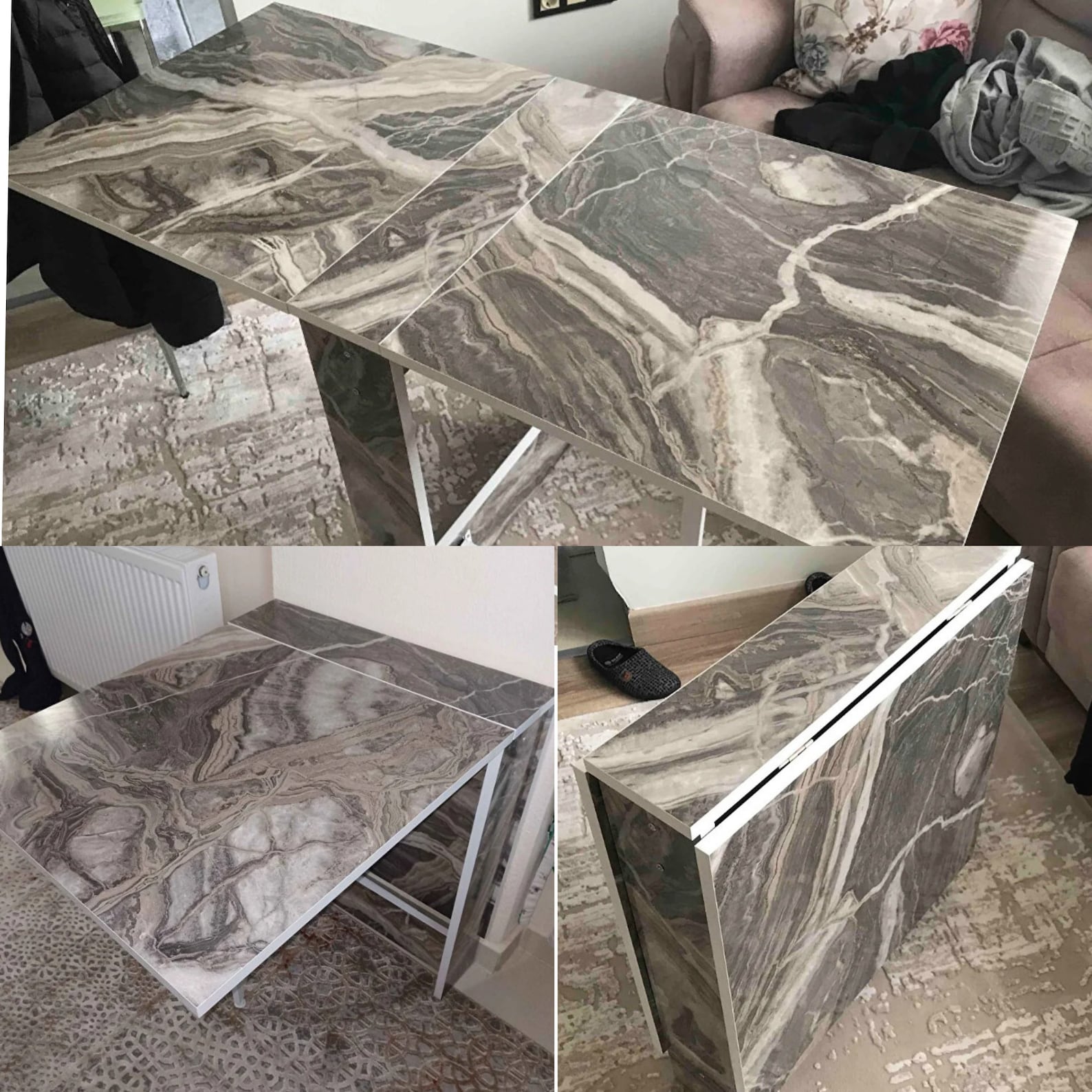 Portable Folding Balcony Table, Murphy Kitchen Table, Foldable Wooden ...