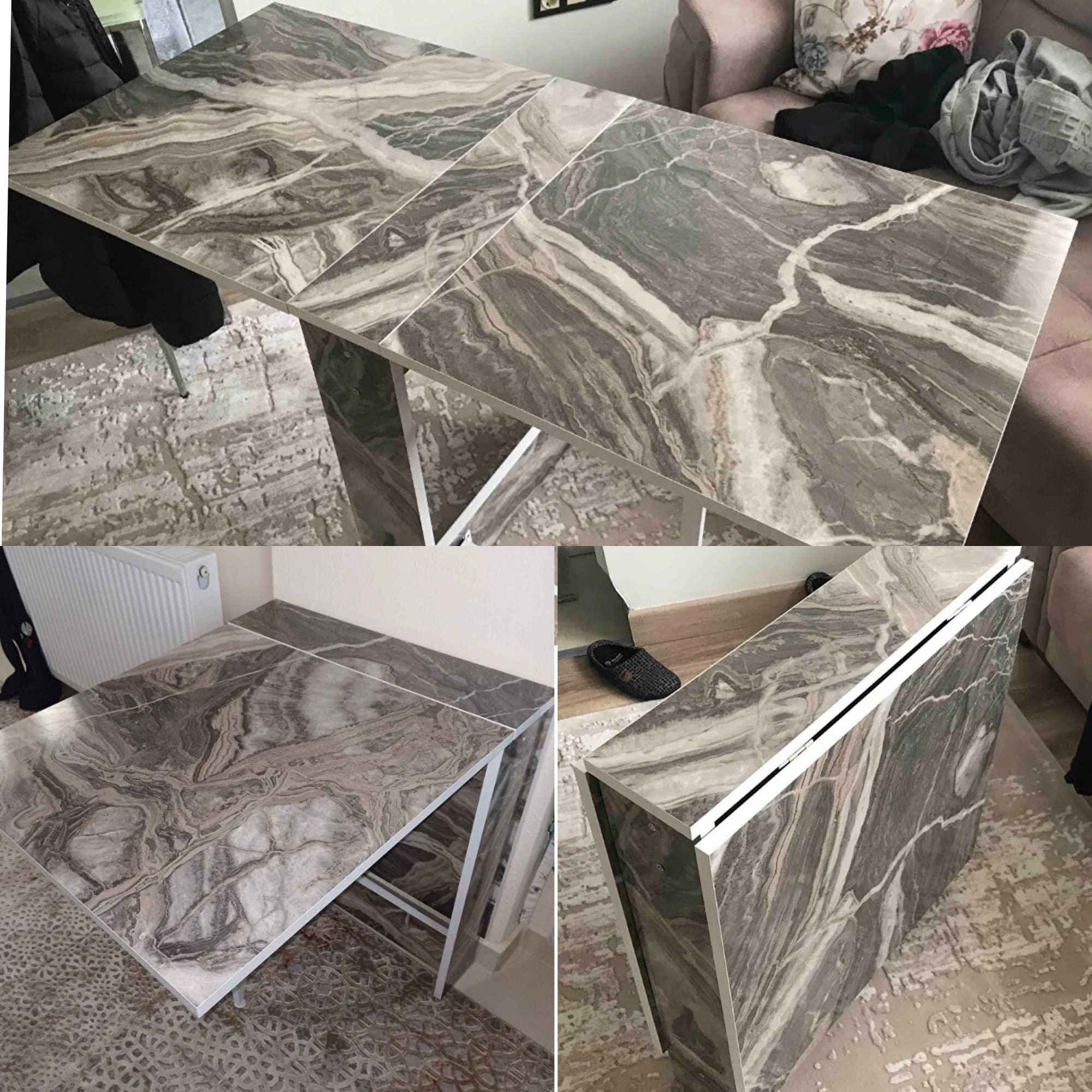 Portable Folding Balcony Table, Murphy Kitchen Table, Foldable Wooden ...