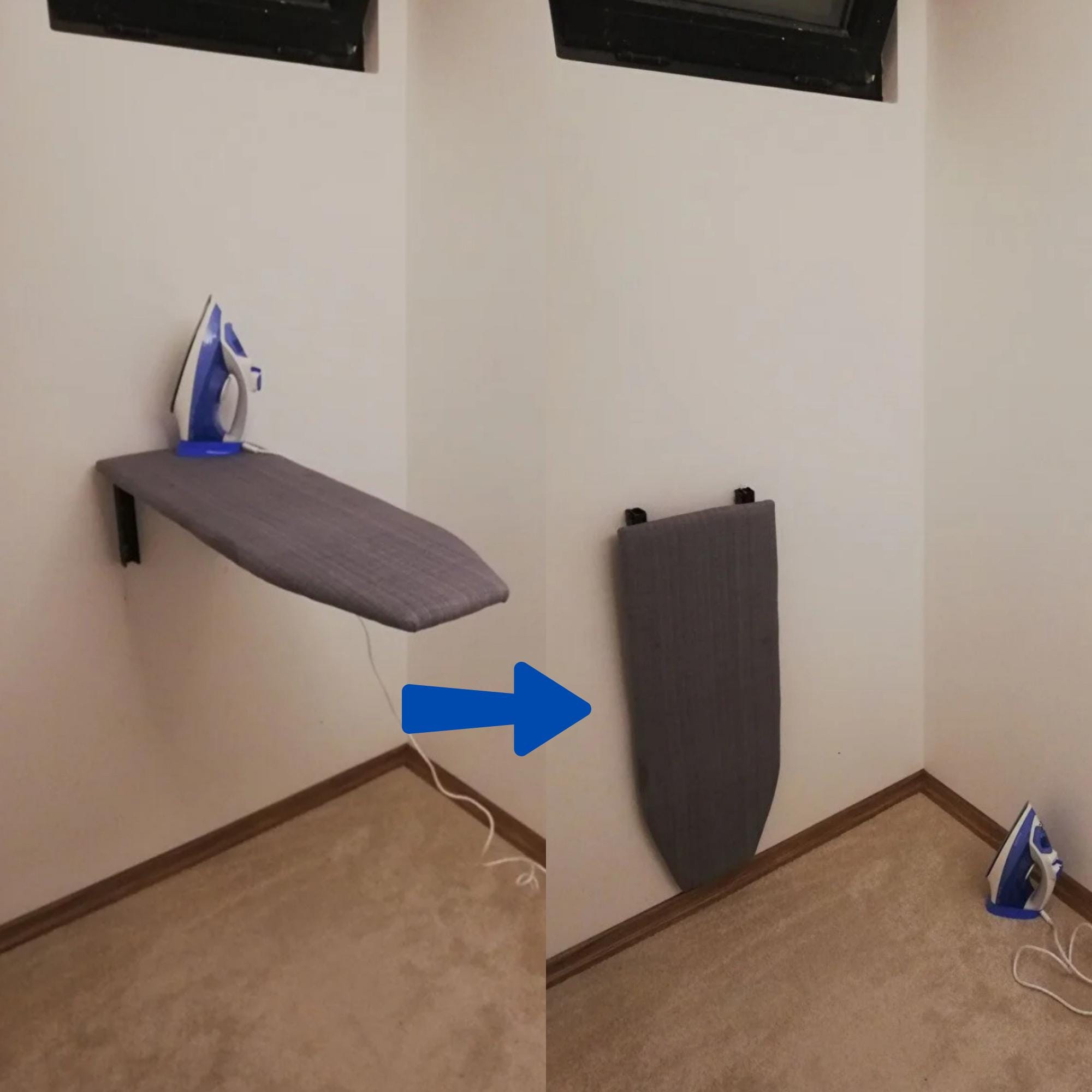 Wall Mounted Folding Ironing Board, Murphy Ironing Board, Hidden ...