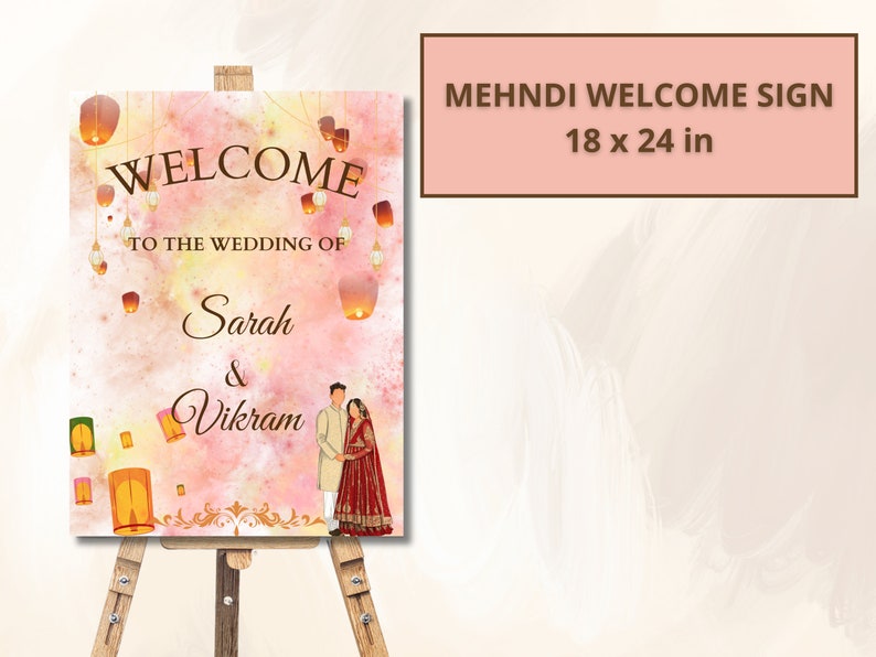 Indian Wedding Welcome Sign, Indian Welcome Sign Template, Indian ...