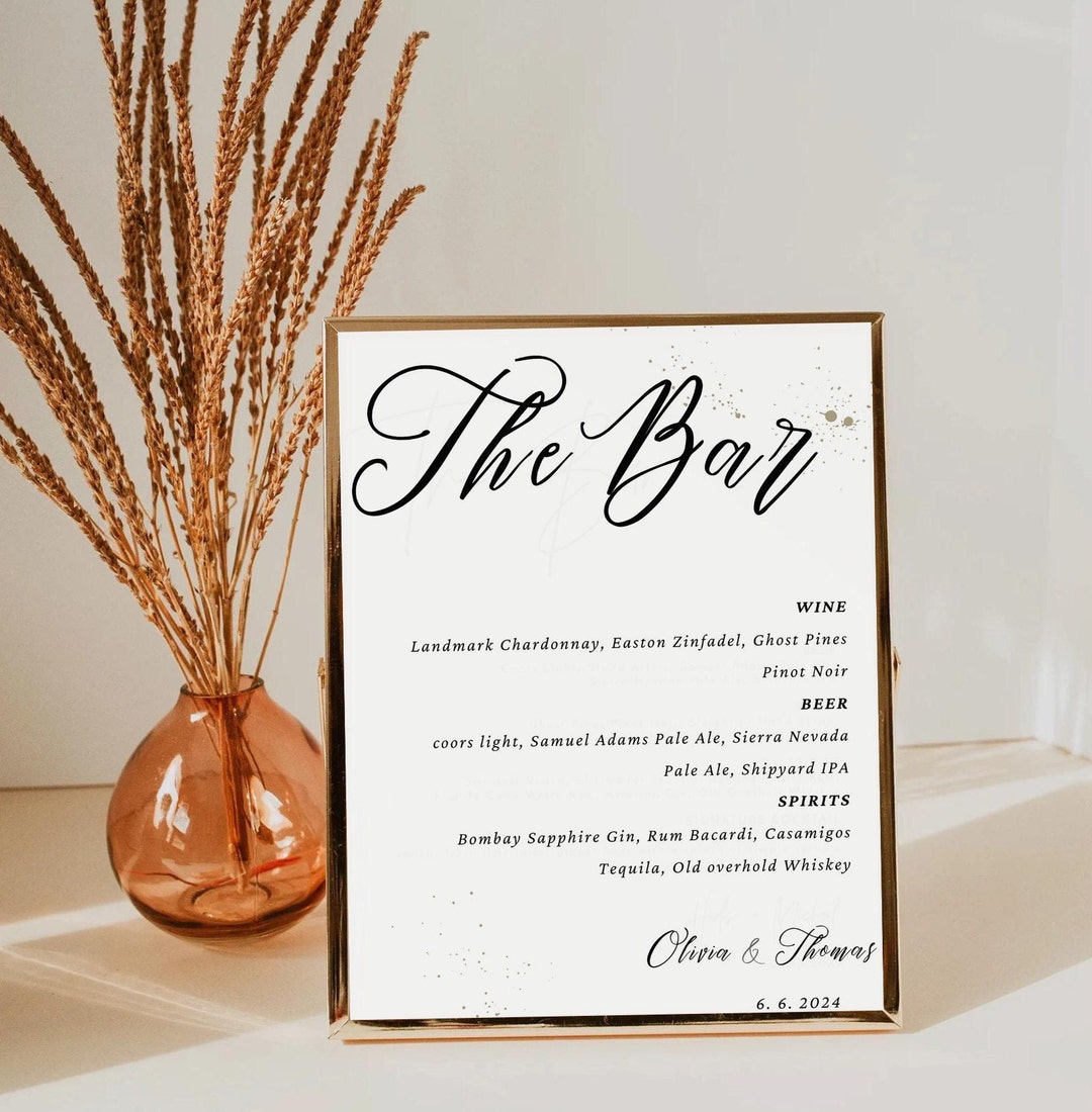Minimalistic the Bar Menu Sign Modern Drink Menu Signature Drinks ...