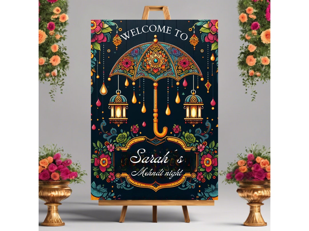 Mehndi Welcome Signs as Mehndi Decor, Mehndi Posters & Mehendi Welcome ...