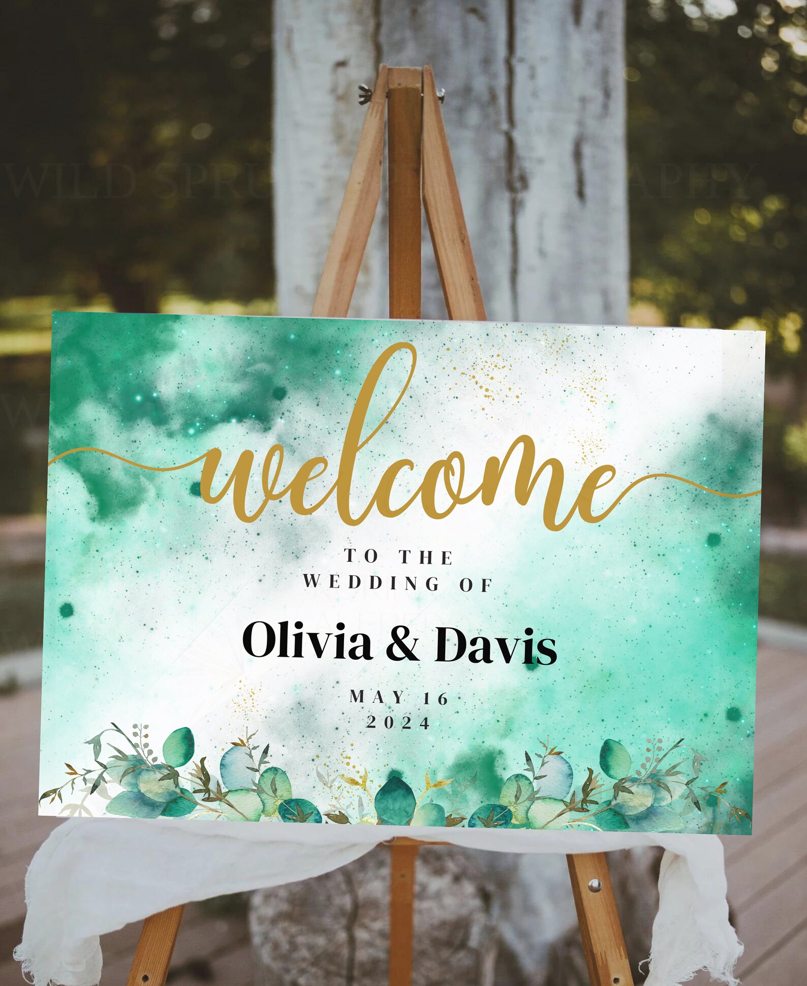 Emerald Wedding Welcome Sign Emerald Green and Gold Banner Bride to Be ...
