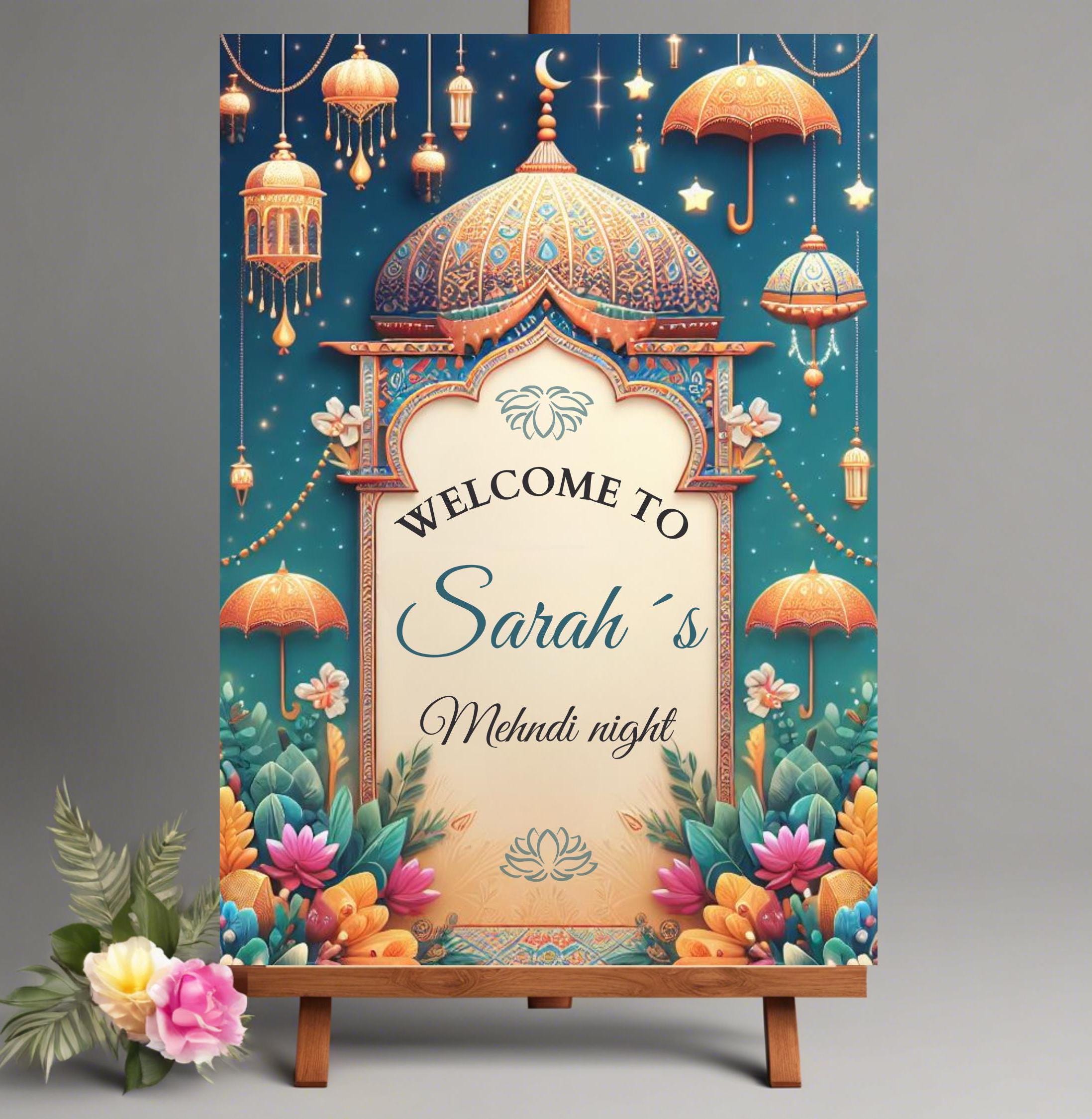 Mehndi Welcome Signs as Mehndi Decor, Mehndi Posters & Mehendi Welcome ...