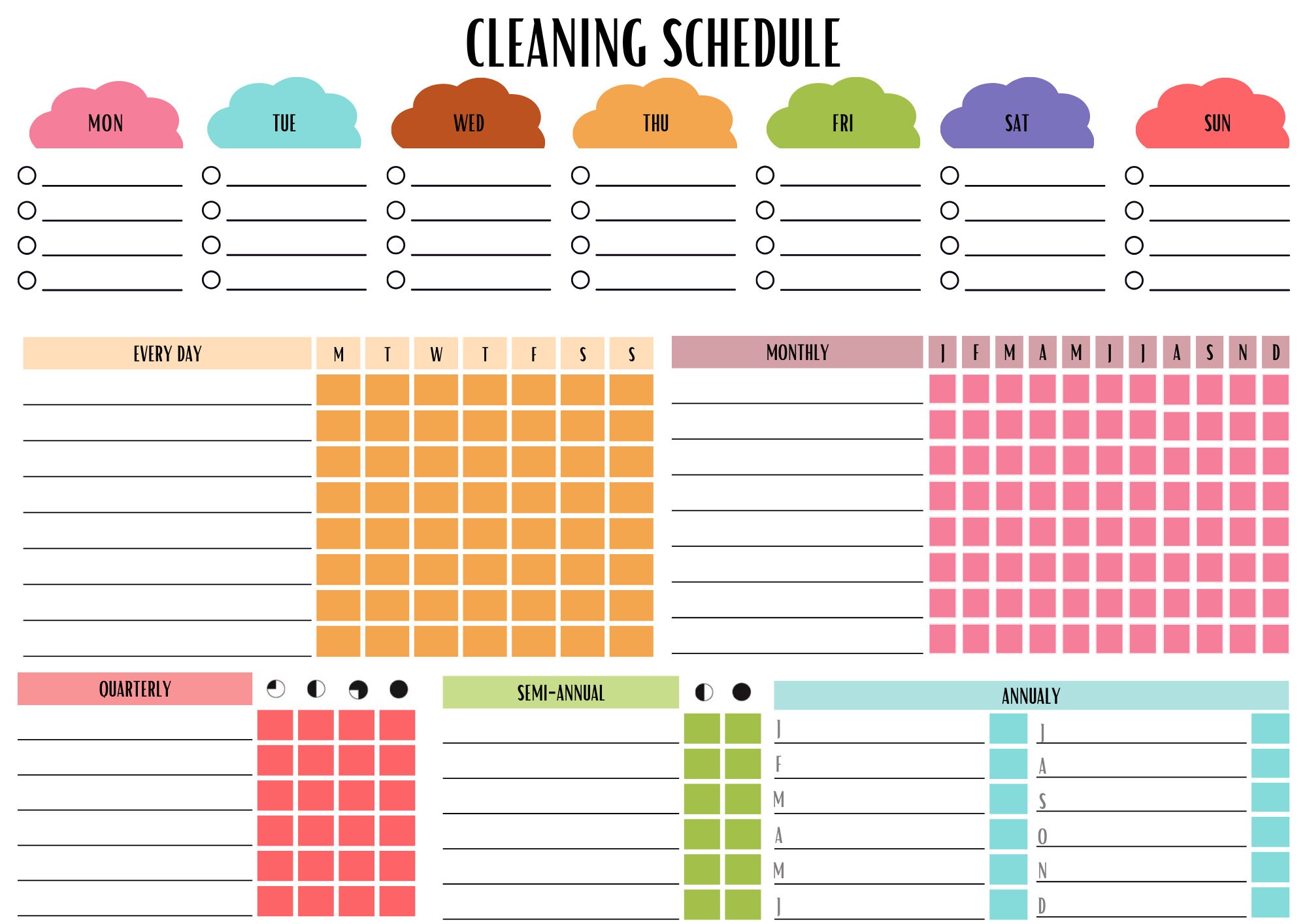 Editable Cleaning Checklist Deep Cleaning Planner ADHD Cleaning ...