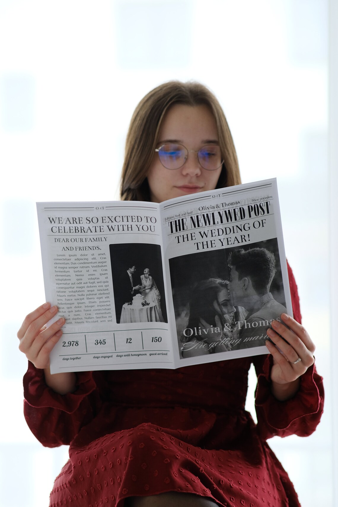 Newspaper Wedding Program Canva Wedding Editable Newspaper Template ...