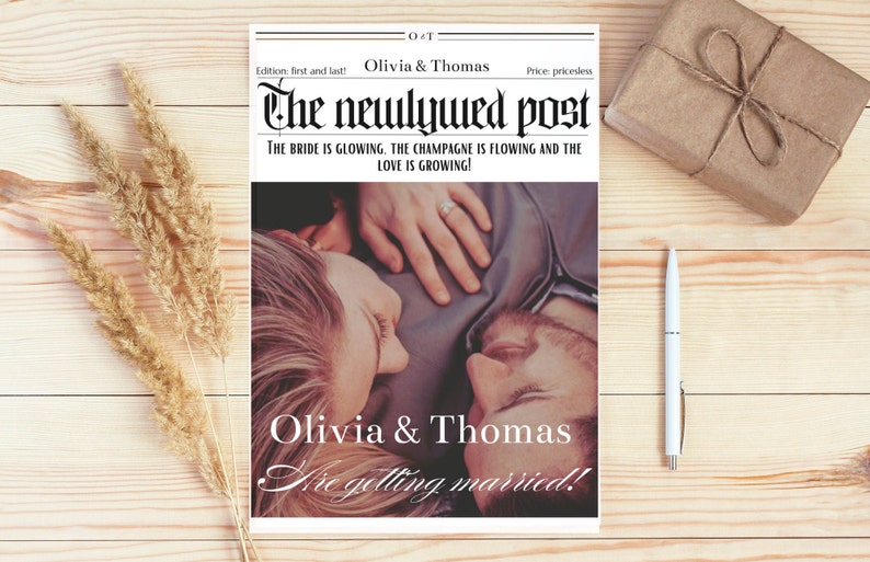 Printable Newspaper Wedding Program Wedding Template Beatiful Ceremony ...