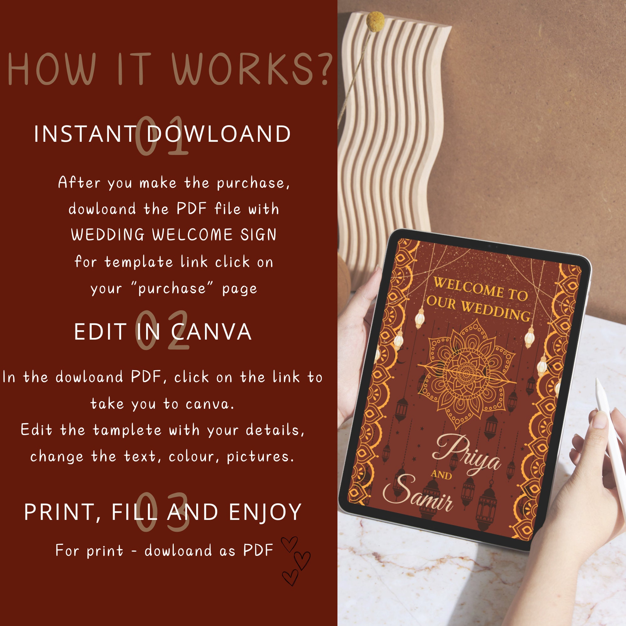 Radiant Red Indian Wedding Welcome Sign, Sangeet Welcome Sign, Hindu ...