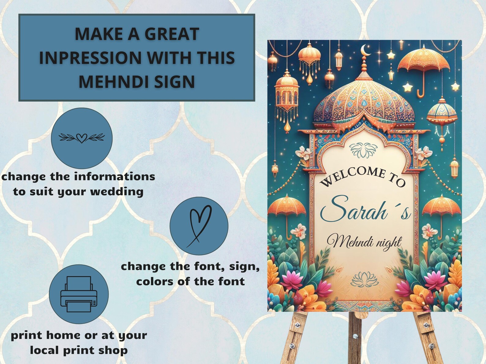 Mehndi Welcome Signs as Mehndi Decor, Mehndi Posters & Mehendi Welcome ...
