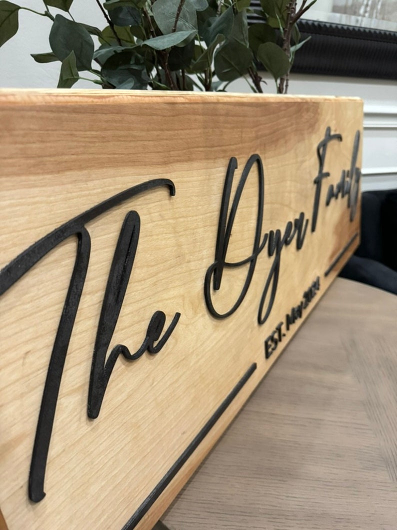 A Beautifully Crafted Wooden Sign Featuring the Family Name Sign or EST ...