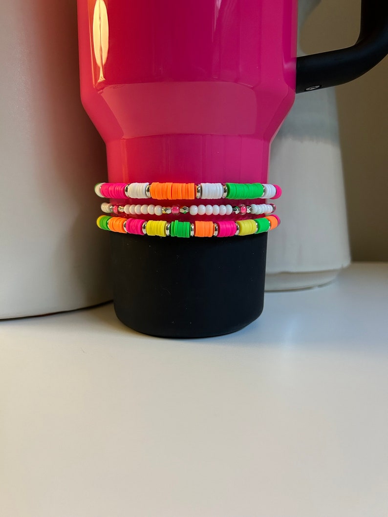 Neon Stanley Bracelet Stack, Boot Topper, Tumbler Accessories - Etsy