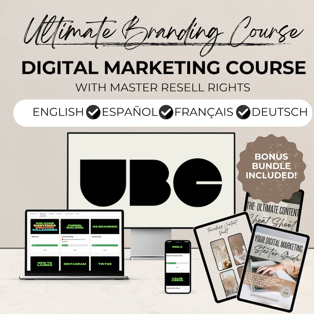 UBC Ultimate Branding Course W/master Resell Rights (MRR) Digital Marketing Course in English ...