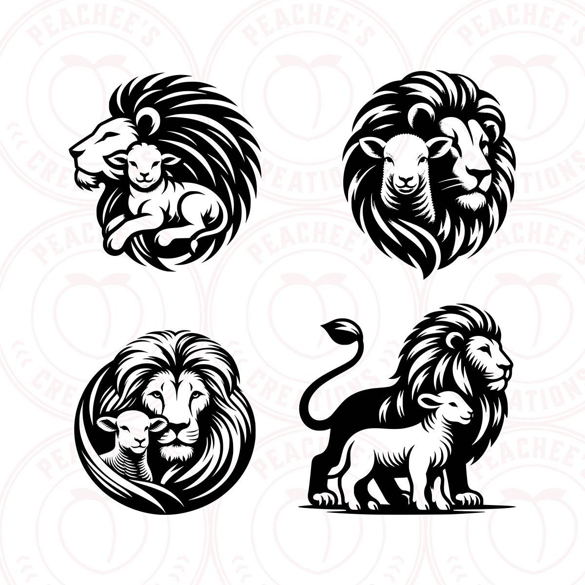 Lamb SVG, Lion and Lamb SVG, Lamb PNG, Lion Svg, Lion and Lamb Png ...