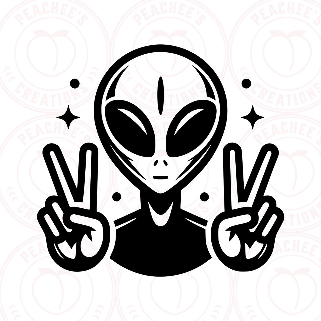 Alien SVG, Space SVG, Alien Clipart, Alien Vector, Cute Alien SVG - Etsy