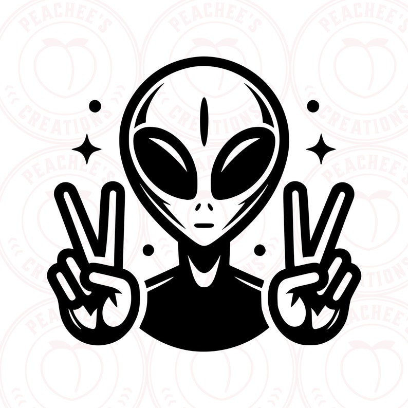 Alien SVG, Space SVG, Alien Clipart, Alien Vector, Cute Alien SVG - Etsy