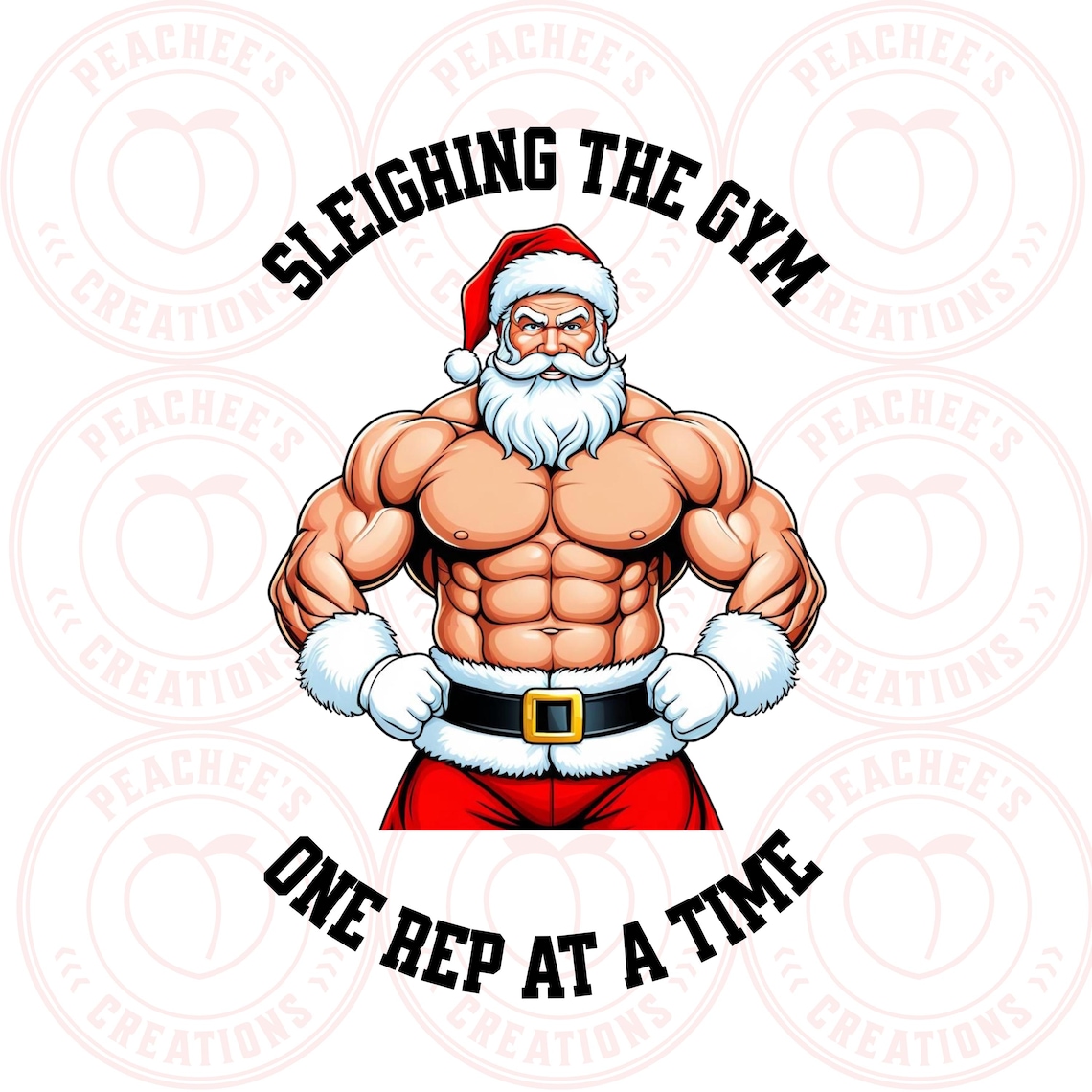 Workout Shirt Png, Swole Santa, Weightlifting Png, Christmas, Santa Gym ...