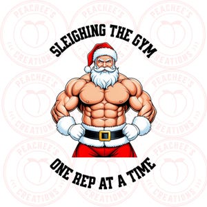 Workout Shirt Png, Swole Santa, Weightlifting Png, Christmas, Santa Gym ...