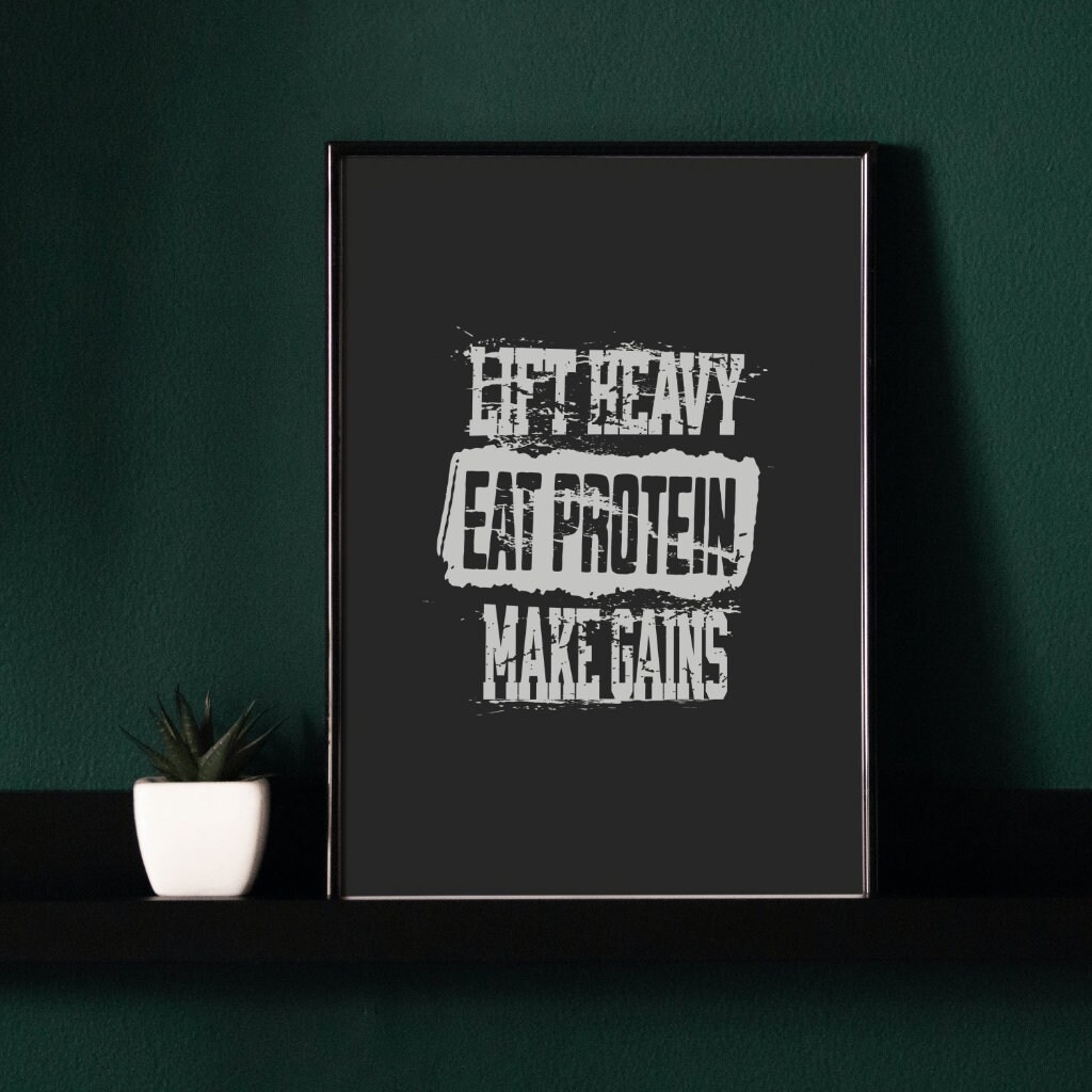Lift Heavy Eat Protein Make Gains Workout PNG, JPG, SVG Digital Design ...