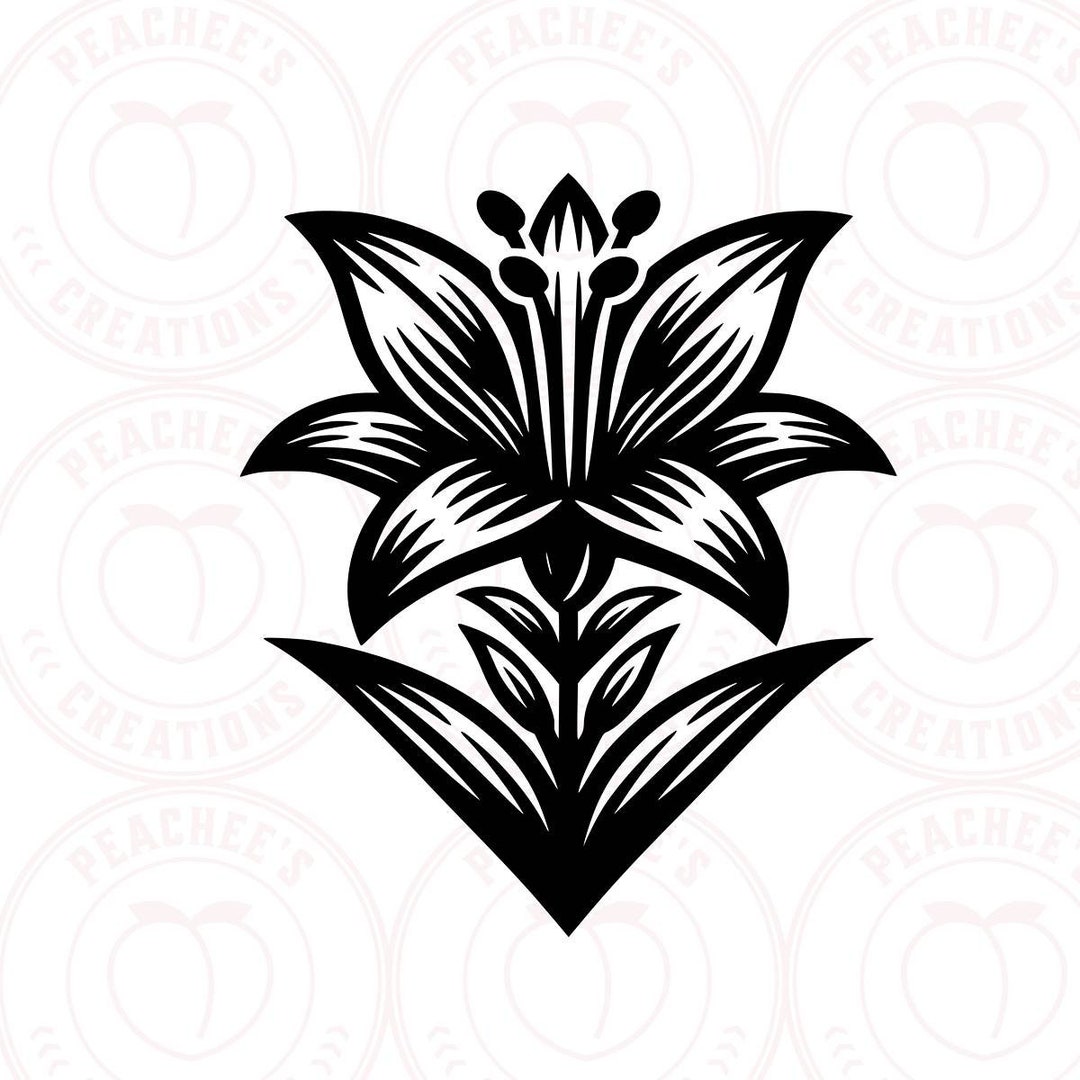 Lily SVG, Lily Flower Vector, Flower SVG, Lily Png, Lily Clipart, Lily ...