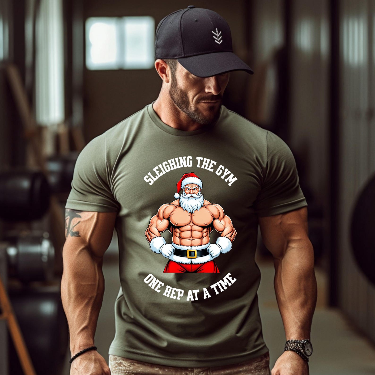 Workout Shirt Png, Swole Santa, Weightlifting Png, Christmas, Santa Gym ...