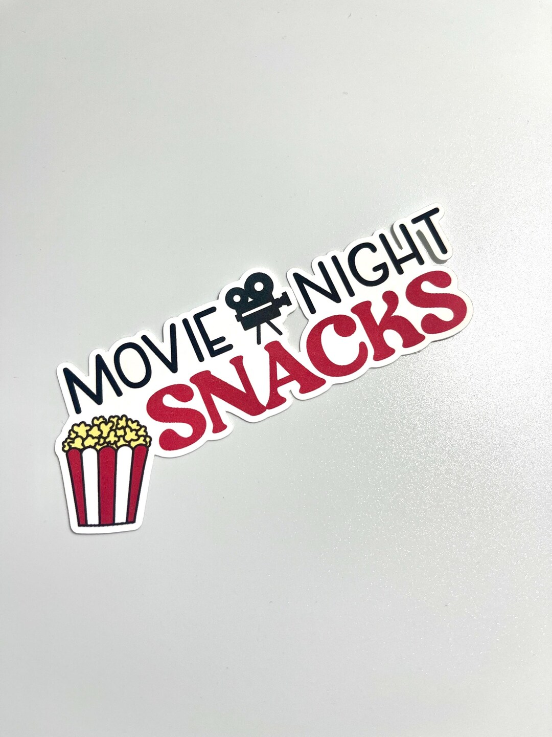 Movie Night Snack Box Sticker | Water-resistant Snack Box Sticker ...