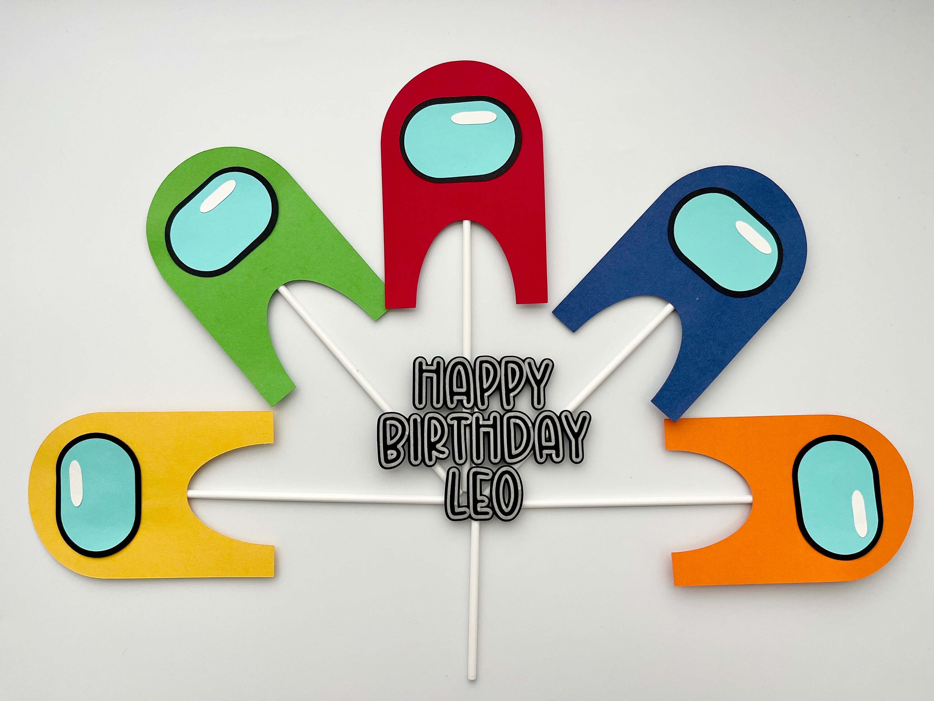 Game Character Cake Topper Set Custom Kids Party Decor Gamer Theme ...
