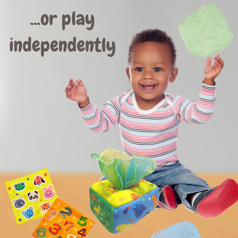 Baby Tissue Box Toy | Montessori Toys | Tissue Box Toy for Babies 6-12 ...
