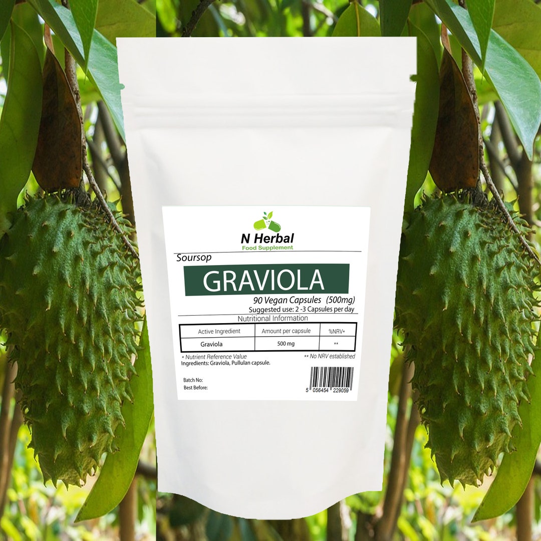Nherbal 500mg Graviola 100% Pure 90 V Capsules Soursop - Etsy