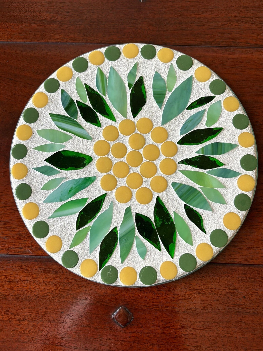 10 Inch Round Glass Mosaic Trivet, Hot Plate, Candle Base - Etsy