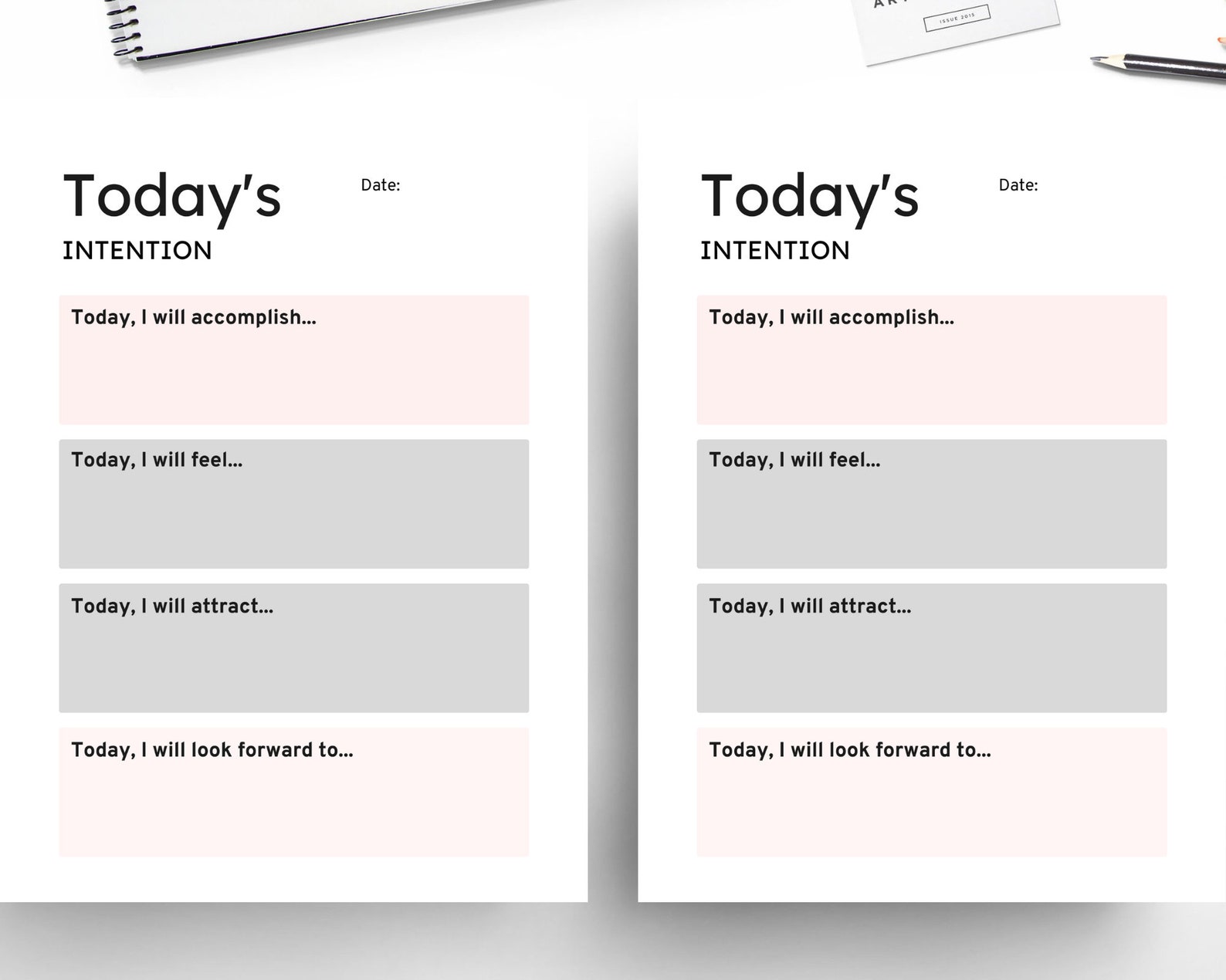 The Intention Setting Planner Printable, Daily Prompts, Intention ...