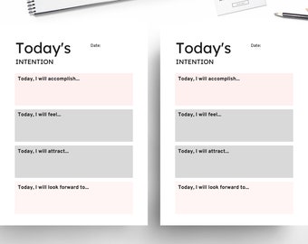 The Intention Setting Journal Printable, Daily Journaling Prompts ...