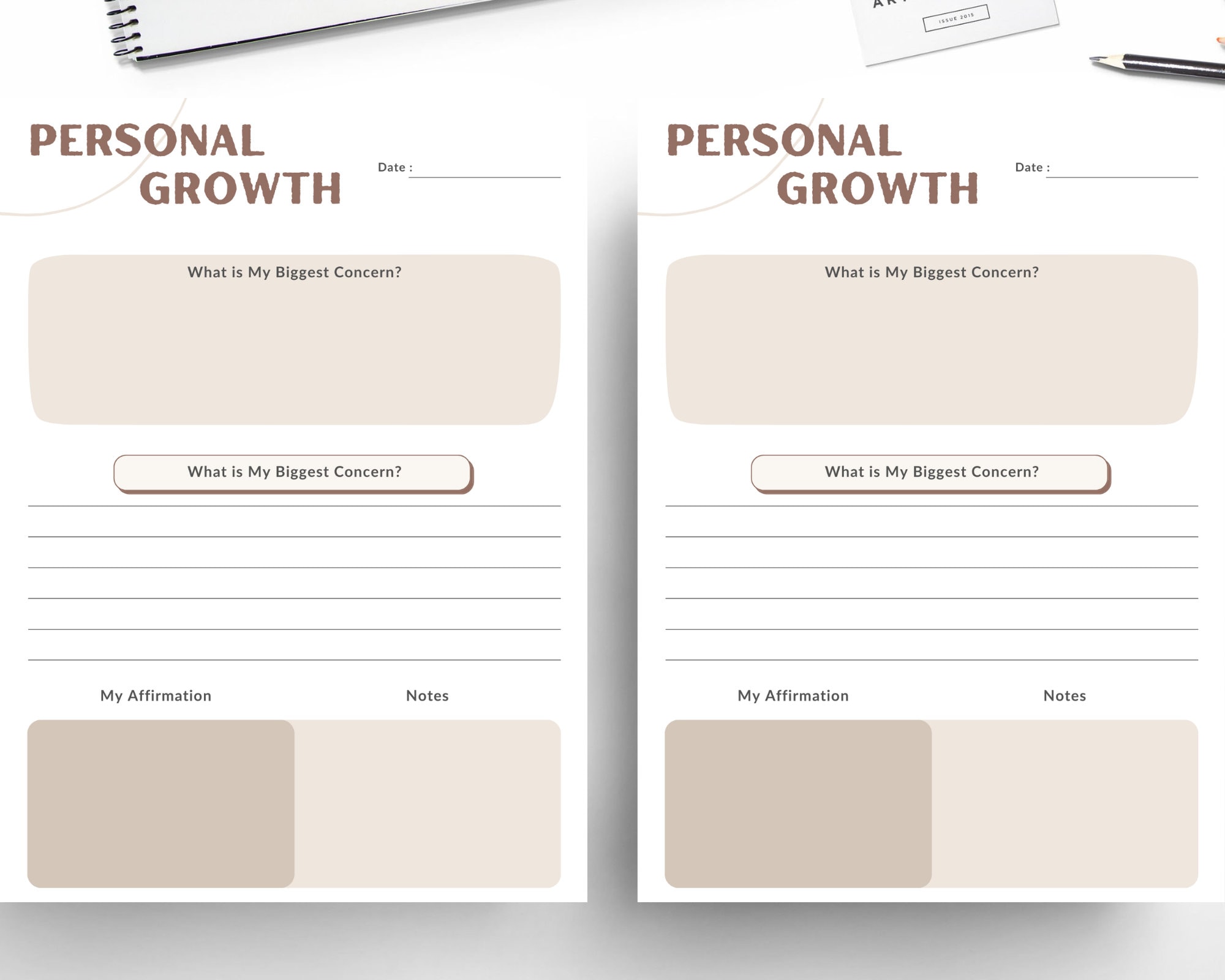 Personal Growth Planner Template, Personal Growth Workbook, Personal ...