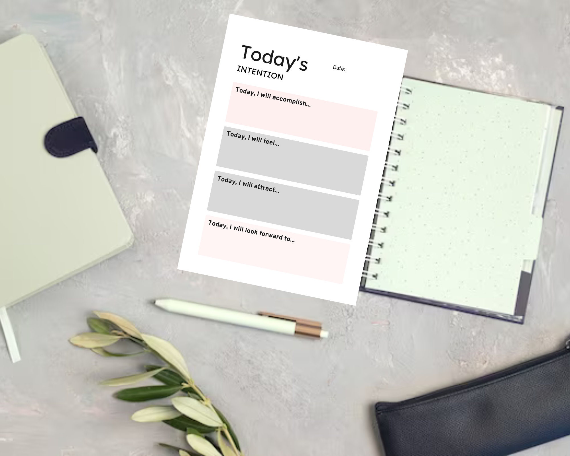 The Intention Setting Planner Printable, Daily Prompts, Intention ...